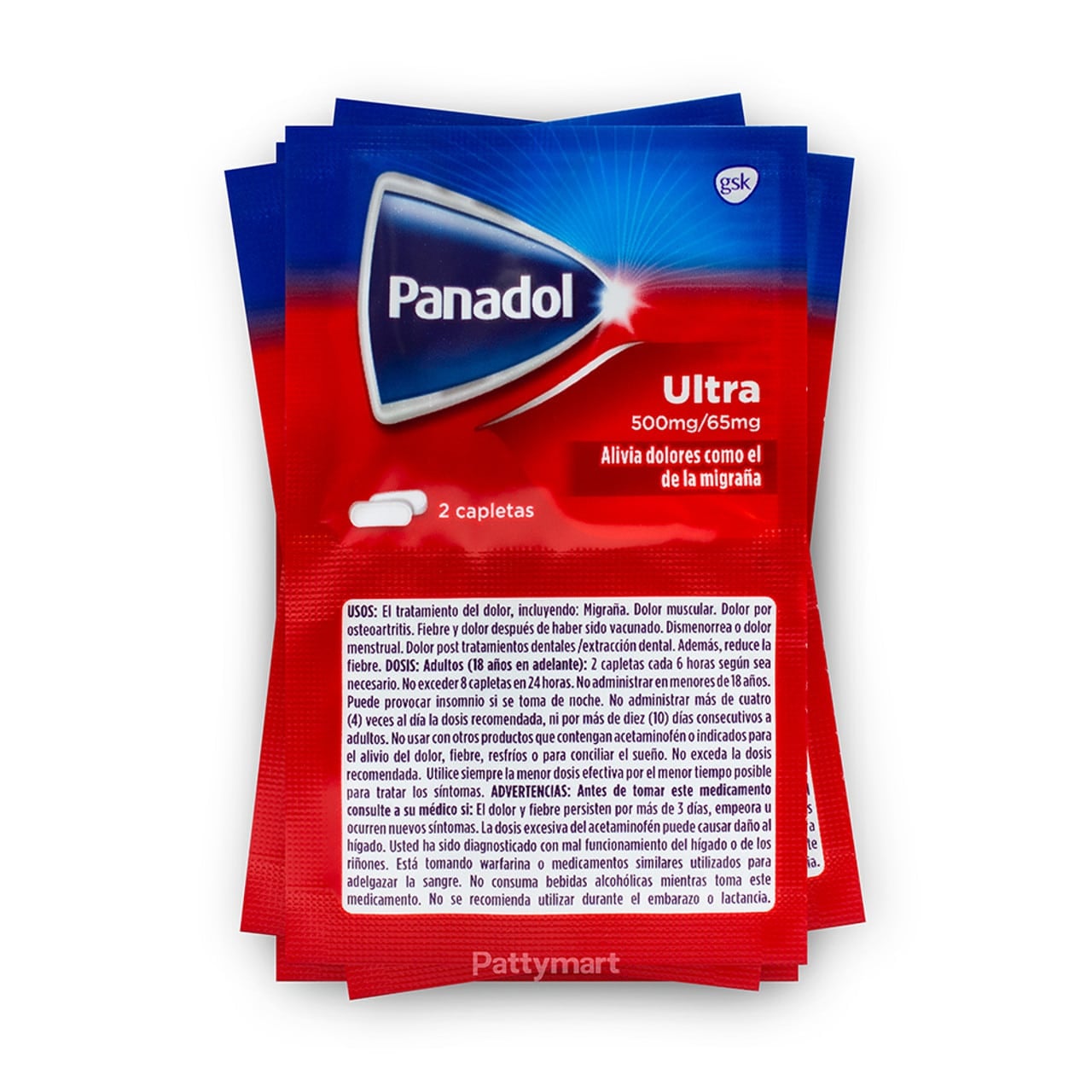 Panadol Ultra 500mg/65mg (2 Tabletas) - Unisource Solutions